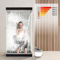 China Full View Black Waterproof Cloth Portable Steam Sauna With 4L Water Capacity for sale