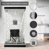 China Full View Black Waterproof Cloth Portable Steam Sauna With 4L Water Capacity for sale