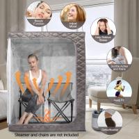 China Gray Full Size Portable Steam Sauna Home Spa Sauna With 4L Water Capacity for sale
