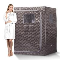 China Gray Full Size Portable Steam Sauna Home Spa Sauna With 4L Water Capacity for sale