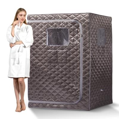 China Gray Full Size Portable Steam Sauna Home Spa Sauna With 4L Water Capacity for sale
