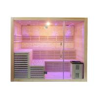 China Traditional Finland Steam Sauna Room 6kw Stove Hemlock Sauna For 3 People for sale