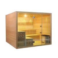China Traditional Finland Steam Sauna Room 6kw Stove Hemlock Sauna For 3 People for sale