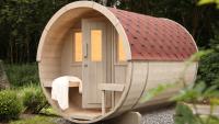 China Solid Wood Hemlock Cedar Outdoor Barrel Sauna Wet Steam Traditional Sauna Room for sale