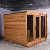 China Pure Canadian Red Cedar Wooden Cube Sauna Outdoor Dry Sauna Room for sale