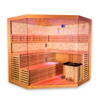 China 1750W Hemlock Cedar Home Sauna Room With 8mm Tempered Glass Computer Control Panel Safety System. for sale