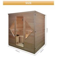 China Hemlock Wood Door Handle Home Sauna Room With Stove And Stone for sale