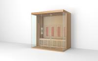 China 4 Persons Square Indoor Far Infrared Sauna Room Red Cedar Material for sale