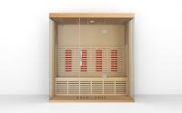 China 4 Persons Square Indoor Far Infrared Sauna Room Red Cedar Material for sale