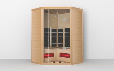 China Steam Wooden Indoor Corner Infrared Sauna Room Hemlock Red Cedar Material for sale