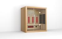 China Solid Wood 4 Person Infrared Sauna Room Doorfull Infrared Dry Wooden Sauna for sale