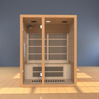 China Smartmak 2100W 3 Person Far Infrared Sauna Room Home Infrared Sauna For Spa for sale