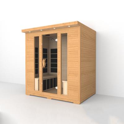 China Red Cedar 4 Person Infrared Sauna Home Far Infrared Sauna Room for sale
