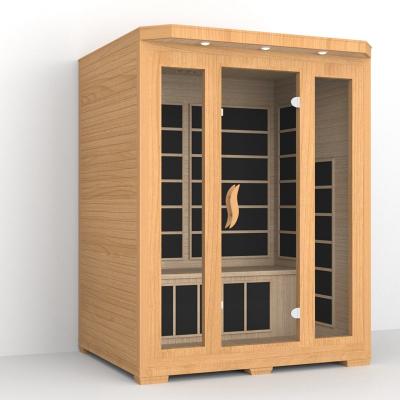 China Luxury Home Indoor 3 Person Full Spectrum Infrared Sauna Room For Spa for sale