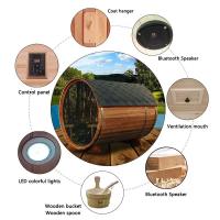 China Panoramic View Solid Wood Outdoor Steam Barrel Sauna Heats Up Fast for sale