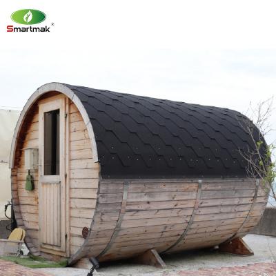 China Canada Cedar / Hemlock Wood Large Burning Outdoor Barrel Sauna For 6 Person for sale