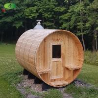 China Canada Cedar / Hemlock Wood Large Burning Outdoor Barrel Sauna For 6 Person for sale
