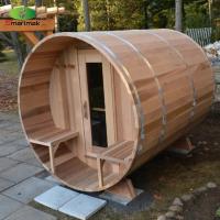 China Outdoor Wood Barrel Sauna Room Solid Wooden Sauna For Garden Use for sale