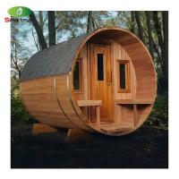 China Outdoor Wood Barrel Sauna Room Solid Wooden Sauna For Garden Use for sale