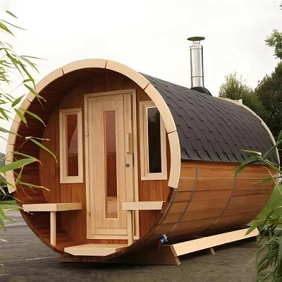 China Dry Steam Wood Sauna Room Health Wooden Bath Barrel Steam Saunas for sale