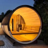 China Dry Steam Wood Sauna Room Health Wooden Bath Barrel Steam Saunas for sale