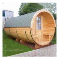 China Outdoor Cedar Sauna Barrel Wood Burning Stove Dry Steam Sauna For 6 Person for sale