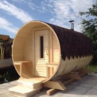 China Canadian Wood Hemlock / Red Cedar Barrel Traditional Steam Sauna Room For Outdoor for sale