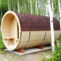 China Red Cedar Wood Barrel Sauna Wet Steam Traditional Wooden Sauna Room for sale