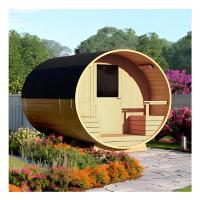 China Red Cedar Wood Barrel Sauna Wet Steam Traditional Wooden Sauna Room for sale