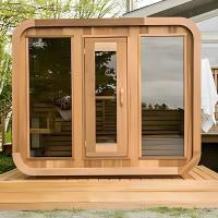 China 6 Person Hemlock Outdoor Dry Sauna With Adjustable Ventilation for sale
