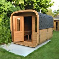 China 5-6 Person Full Glass Outdoor Dry Sauna with Adjustable Ventilation Bluetooth Music System Assembly Required for sale