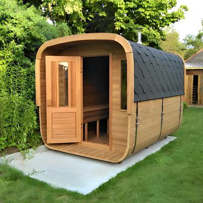 China 5-6 Person Full Glass Outdoor Dry Sauna with Adjustable Ventilation Bluetooth Music System Assembly Required for sale