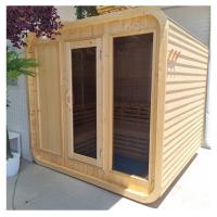 China Outdoor Dry Sauna 6-8 Person Pure Canadian Red Cedar Wooden Outdoor Steam Cube Sauna for sale