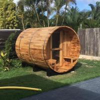 China Wood Dry Steam Traditional Cedar Barrel Sauna Room Outdoor Wooden Burning Barrel for sale