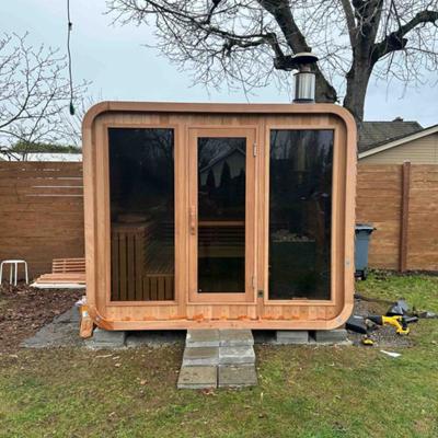 China Adjustable Ventilation Hemlock Cedar Sauna For 5-6 Persons Tempered Glass Door Easy Assembly for sale