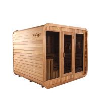 China Adjustable Ventilation Cedar Outdoor Dry Sauna With Bluetooth Music System for sale