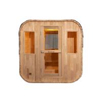 China Luxury 5-6 Person Full Glass Door Outdoor Dry Sauna With Bluetooth Music System for sale