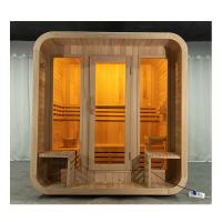 China Cedar Custom Outdoor Dry Sauna For 5-6 Persons 220V Hemlock Wood 8mm Tempered Glass for sale