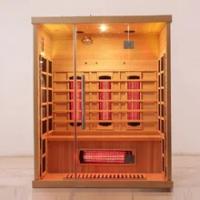 China Luxury Wood Color Far Infrared Sauna  With Control Panel And LED Lighting for sale