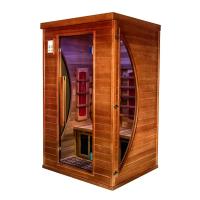 China Transparent Tempered Glass Far Infrared Sauna With LED Lighting And Full Spectrum Carbon Panel for sale