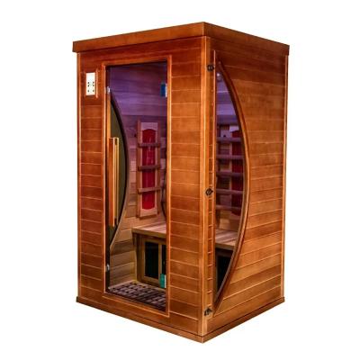 China Transparent Tempered Glass Far Infrared Sauna With LED Lighting And Full Spectrum Carbon Panel for sale