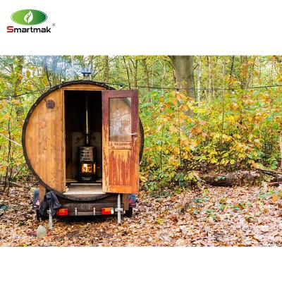 China 4.5KW Internal Control Stove Heater Wood Barrel Sauna Made Of Canadian Red Cedar for sale
