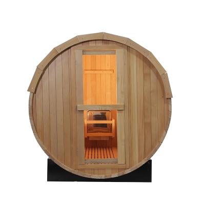 China Luxurious Wood Barrel Sauna With 4.5KW/6KW Heater Accommodates 2-8 People 220V/380V Voltage for sale