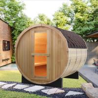 China Luxurious Wood Barrel Sauna With 4.5KW/6KW Heater Accommodates 2-8 People 220V/380V Voltage for sale
