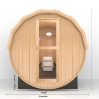 China Luxurious Wood Barrel Sauna With 4.5KW/6KW Heater Accommodates 2-8 People 220V/380V Voltage for sale