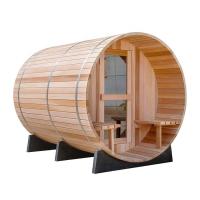 China Wood Burning Barrel Sauna With 8mm Tempered Glass Door 2-8 Person Capacity Voltage 220V/380V for sale