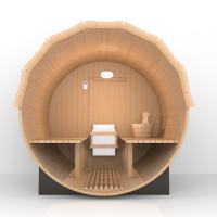 China Wood Burning Barrel Sauna With 8mm Tempered Glass Door 2-8 Person Capacity Voltage 220V/380V for sale