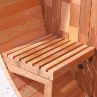 China Canadian Red Cedar Barrel Wood Sauna With 4.5KW Internal Control Stove Heater for sale