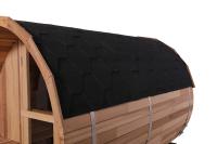 China Tempered Glass Wood Sauna Barrel Easy Installation 15-90.C Temperature Range for sale