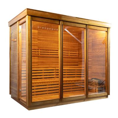 China Modern 220V 6KW Stove Heater Steam Sauna Room With LED Light 0-99 MIN Time Temperature Range 15~90.C for sale